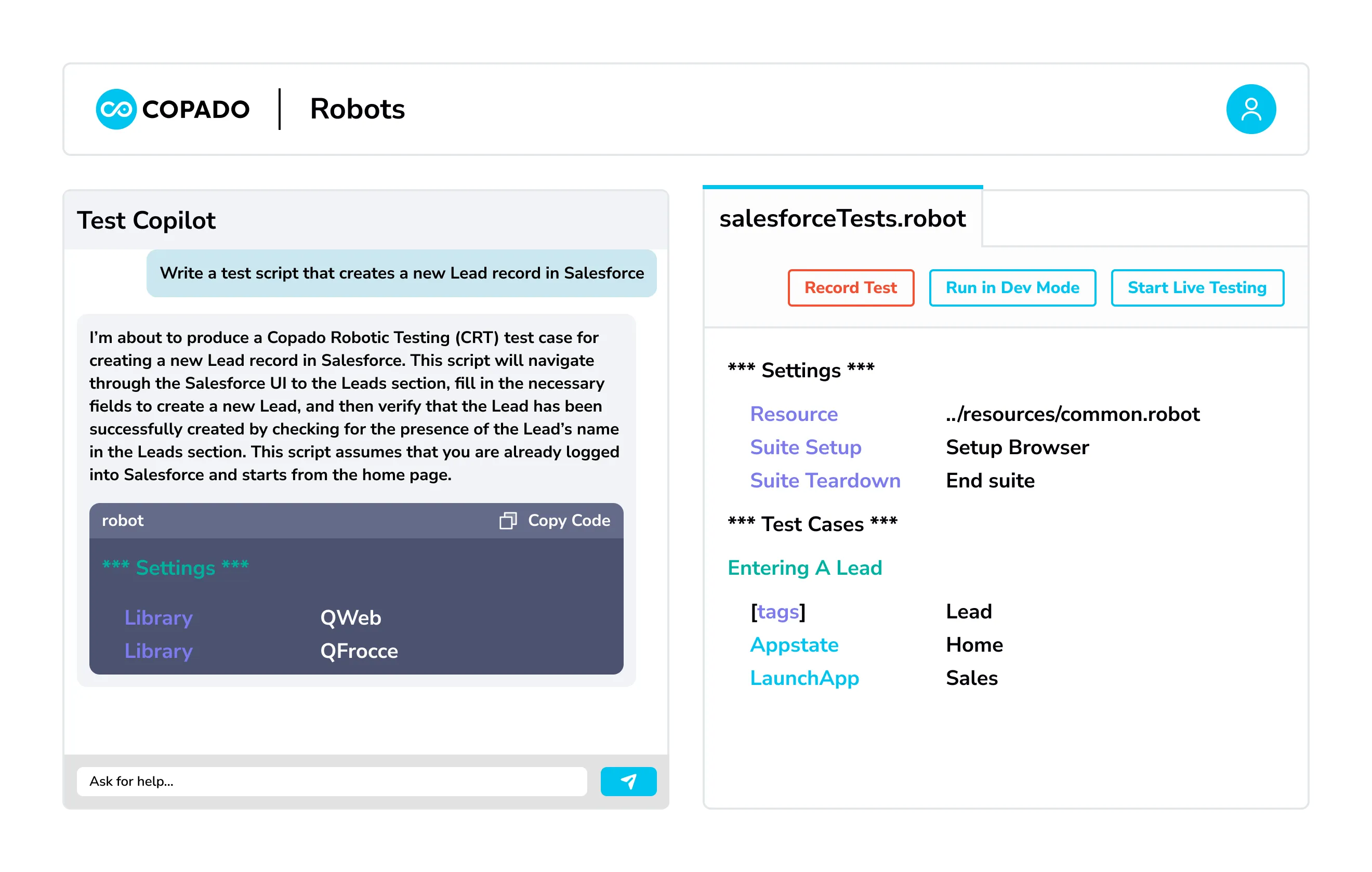 Copado Robotic Testing For All Testing Scenarios